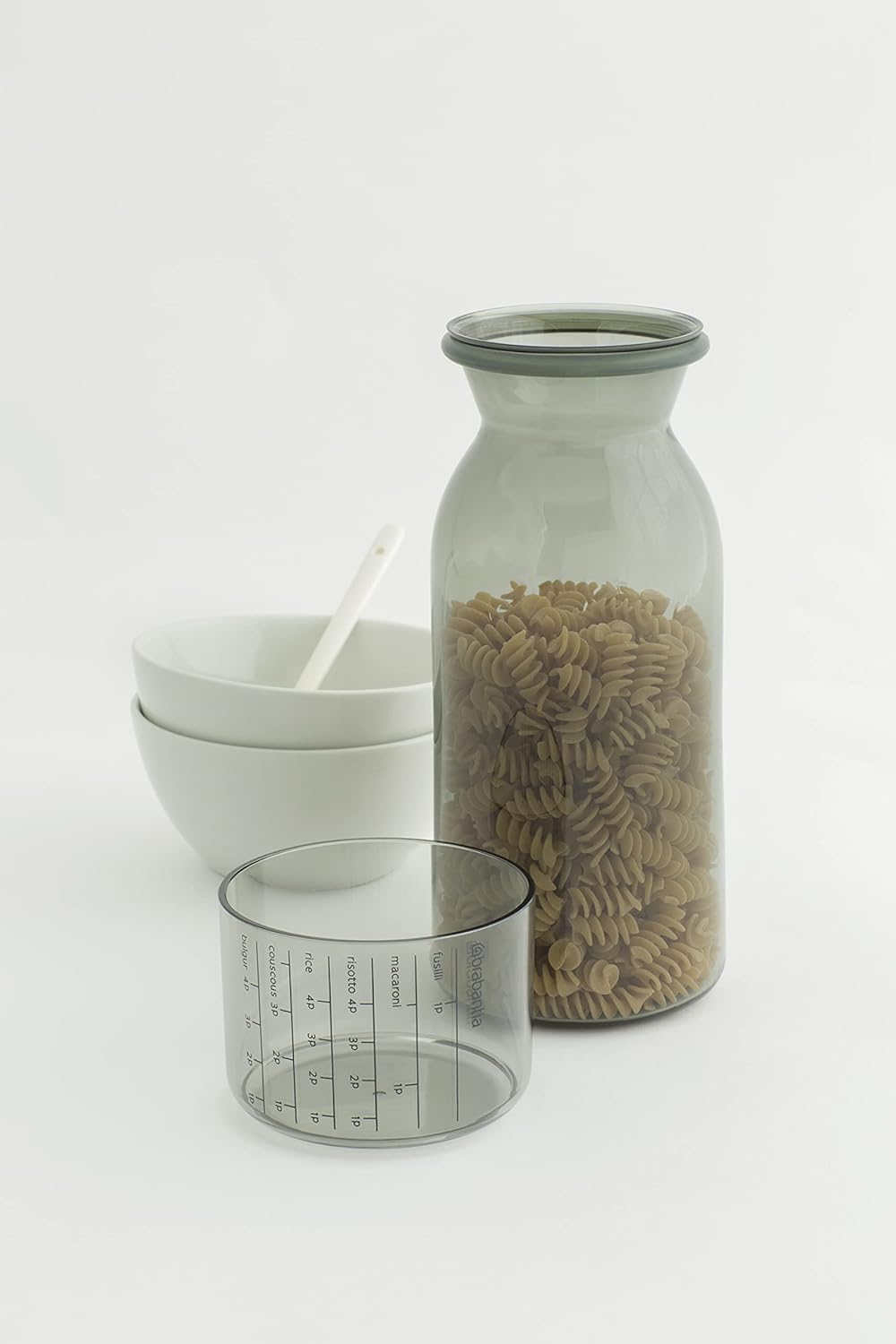Storage Jar (with Measuring Cup) (Set of 2) 1.3 Litre - Dark Grey ...
